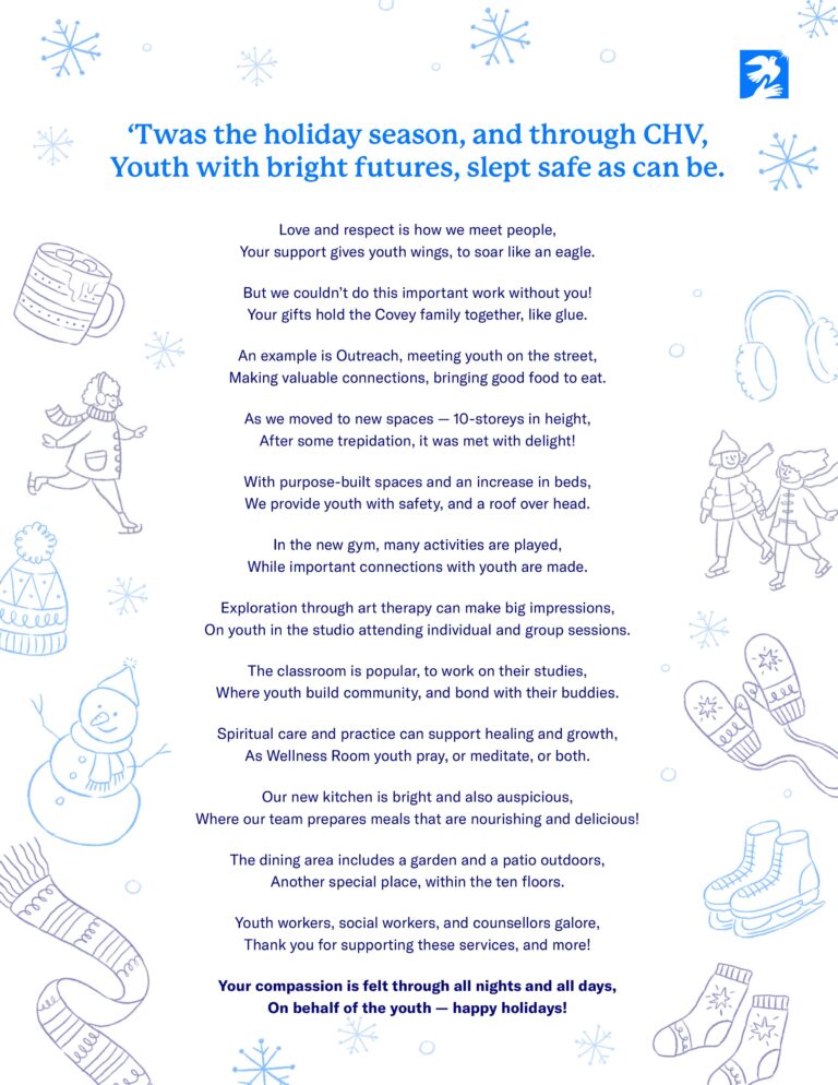 CHV Holiday Poem - Covenant House Vancouver : Covenant House Vancouver